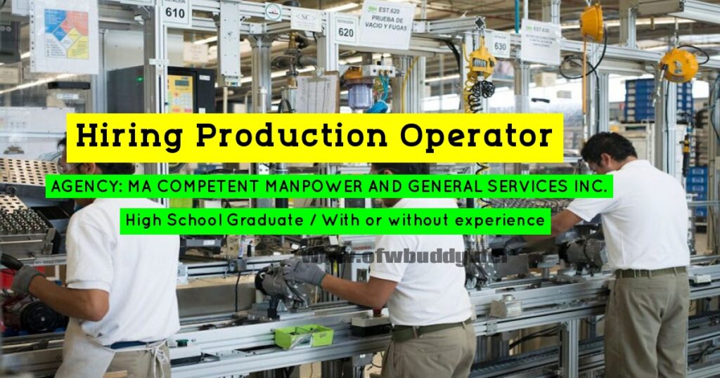 Local Hiring Production Operator under MMA Competent Manpower and ...