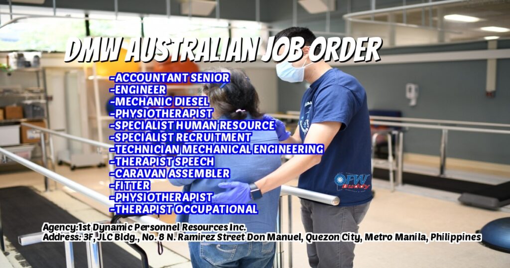 DMW Job Order for various position bound to Australia | 1st Dynamic ...