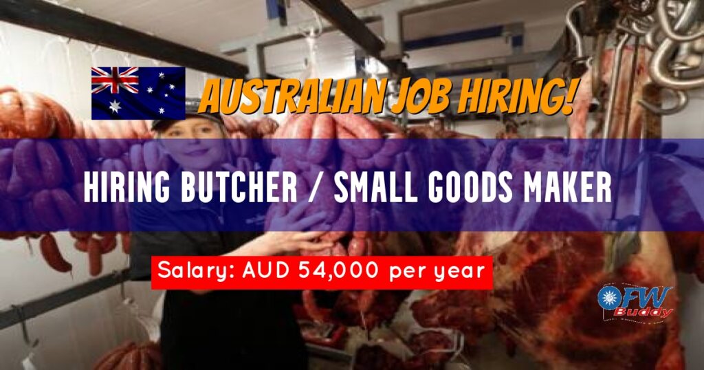 Hiring Butcher / Small Goods Maker for Global Skilled Employment ...