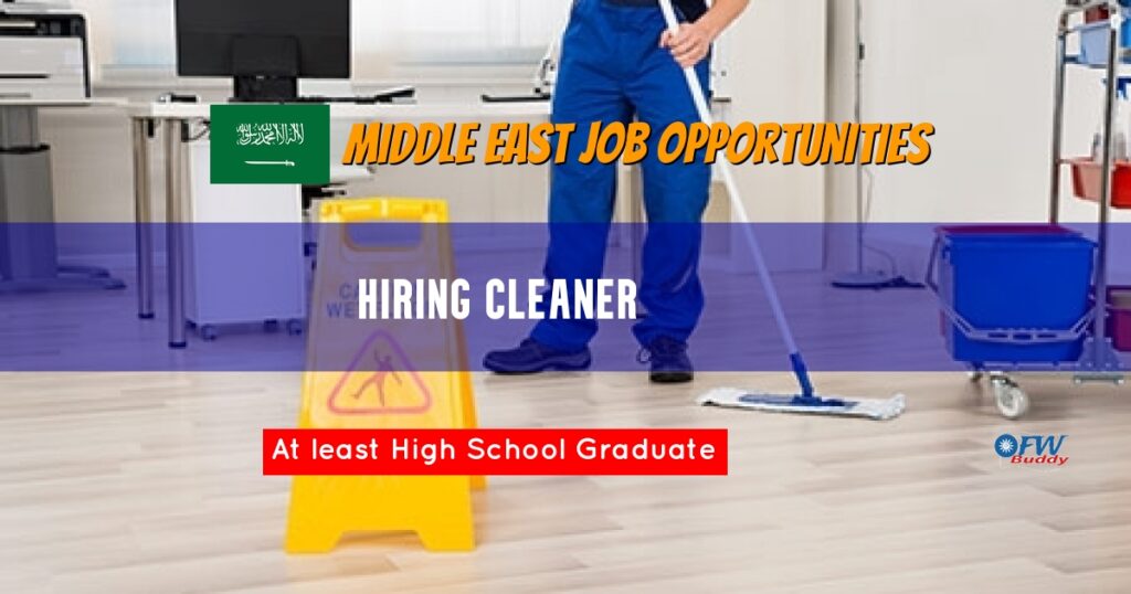 Hiring Cleaner for International Recruitment