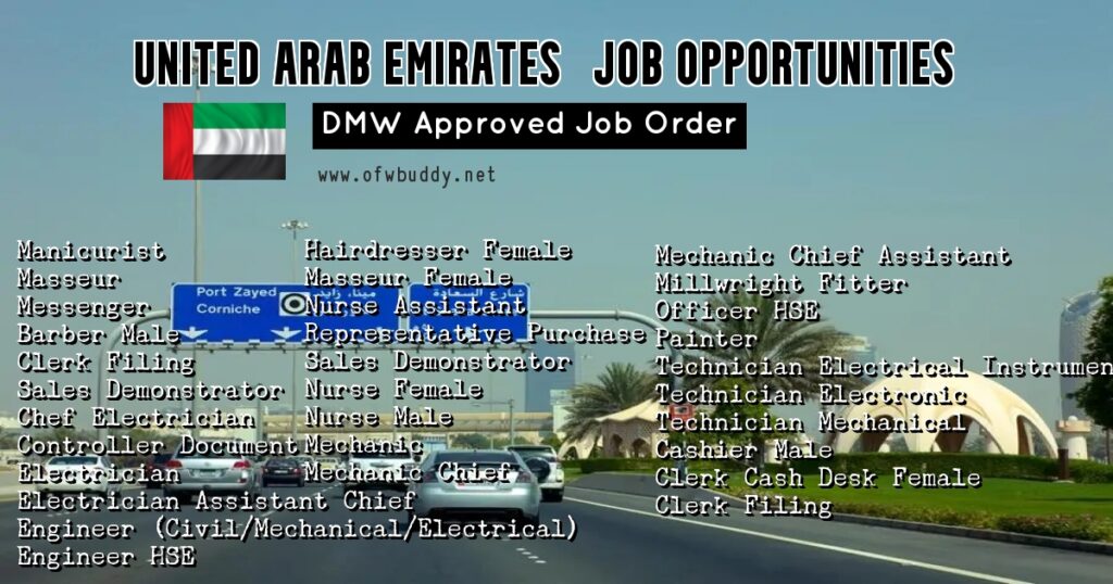 Job Opening for United Arab Emirates under Andrews Manpower Consulting ...