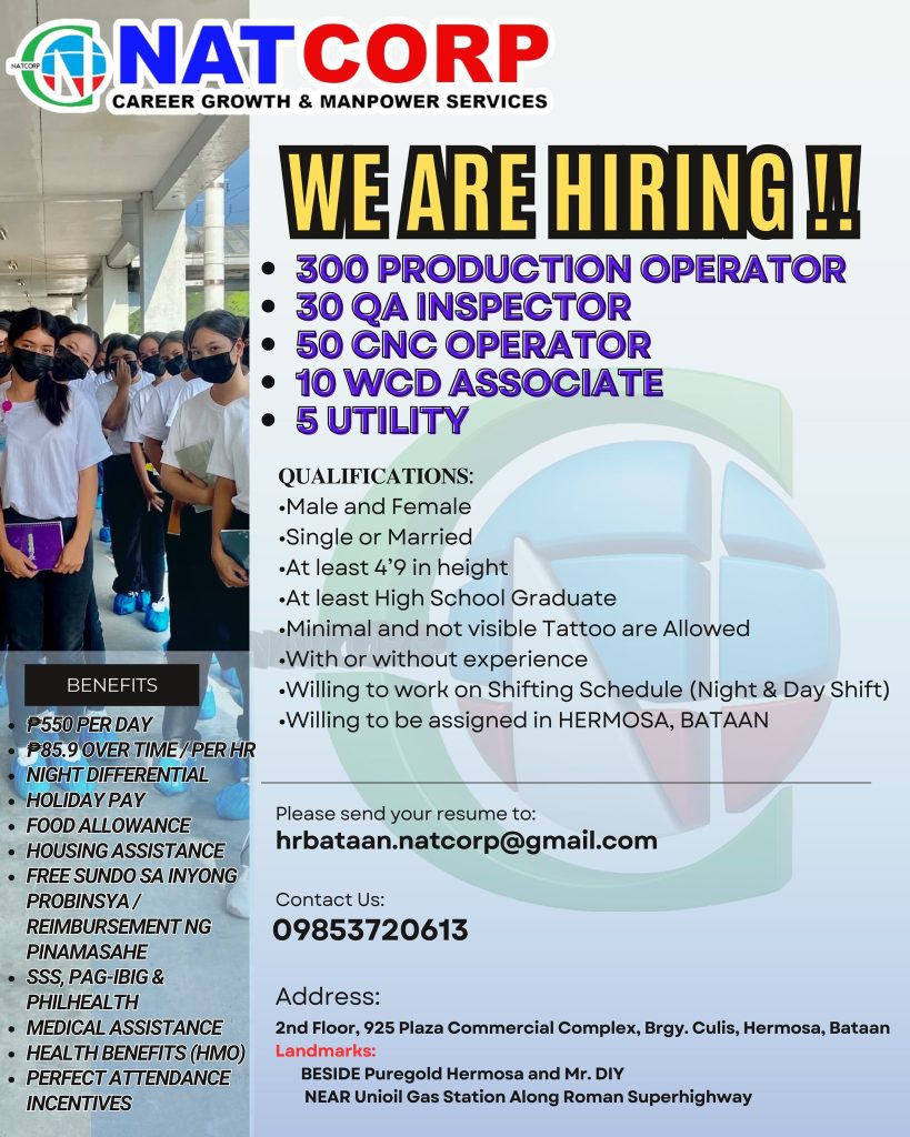 Direct Hiring: Production Operators at Sumi Philippines