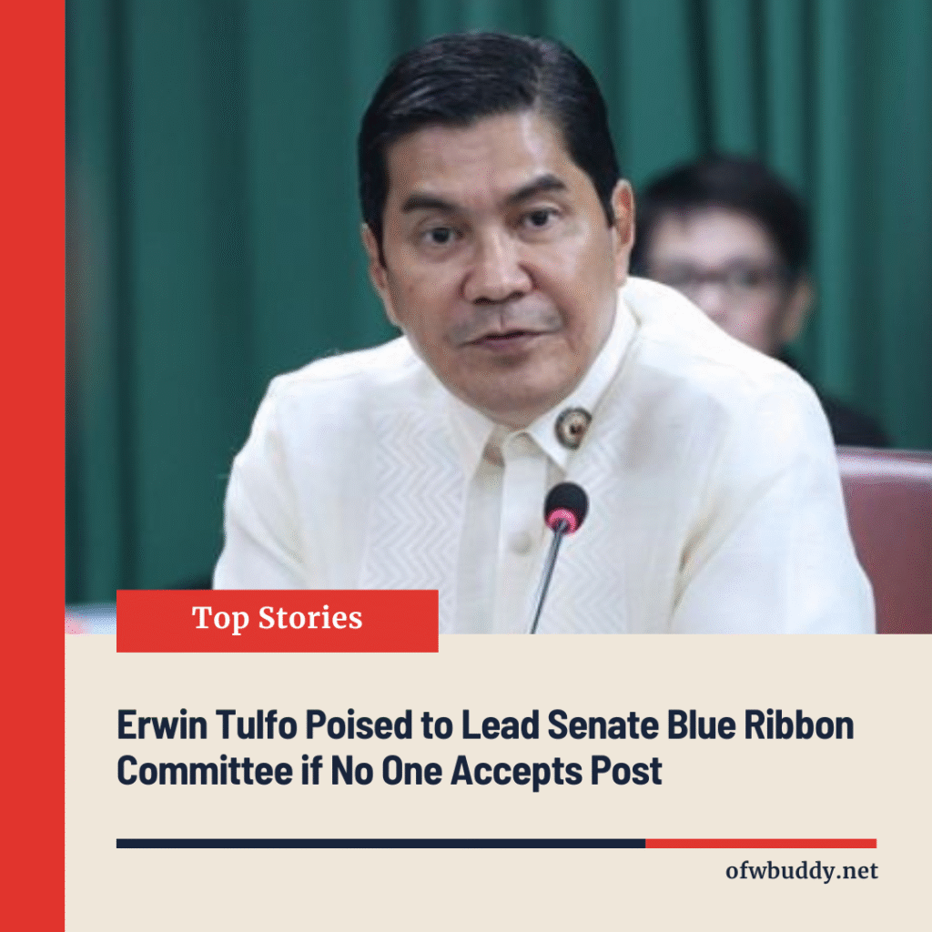 Erwin Tulfo Poised to Lead Senate Blue Ribbon Committee if No One ...