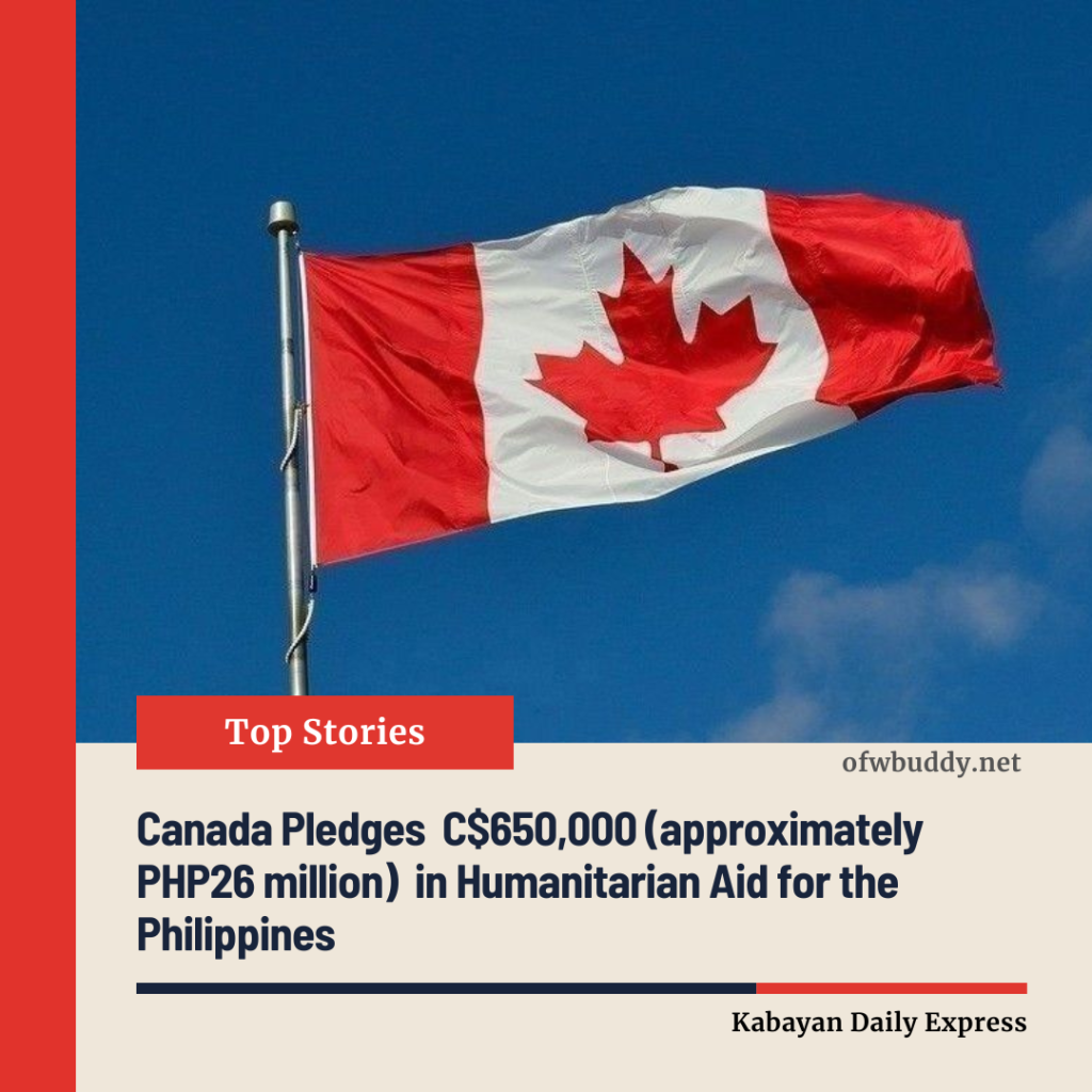 Canada Pledges C$650,000 in Humanitarian Aid for the Philippines