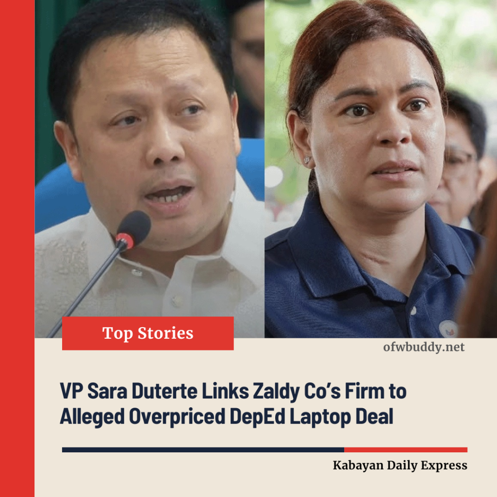 VP Sara Duterte Links Zaldy Co’s Firm to Alleged Overpriced DepEd ...