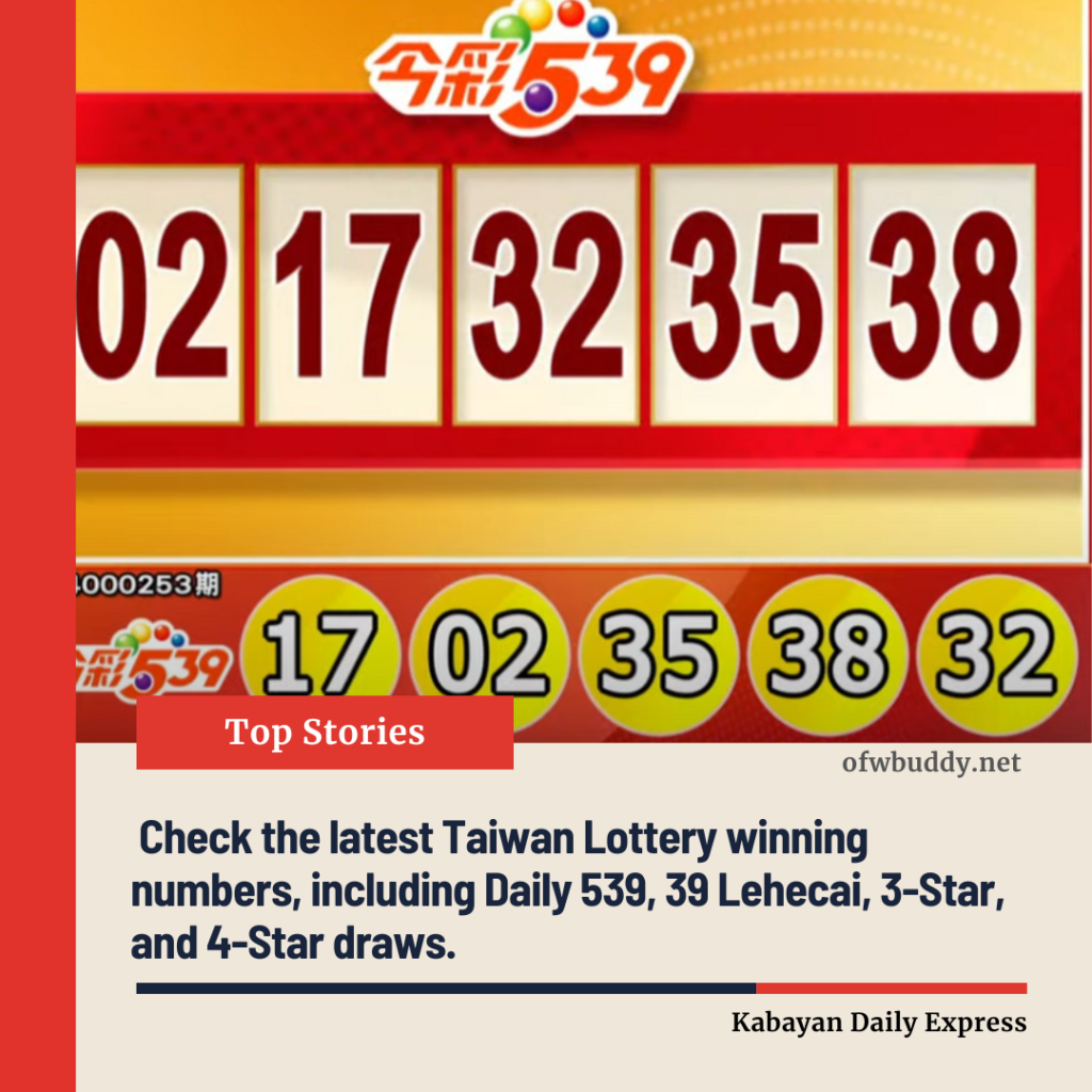 Taiwan Lottery Winning Numbers for October 18, 2025 Announced