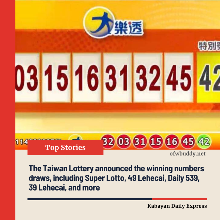 Winning Numbers Announced for Taiwan Lottery Draw on October 17