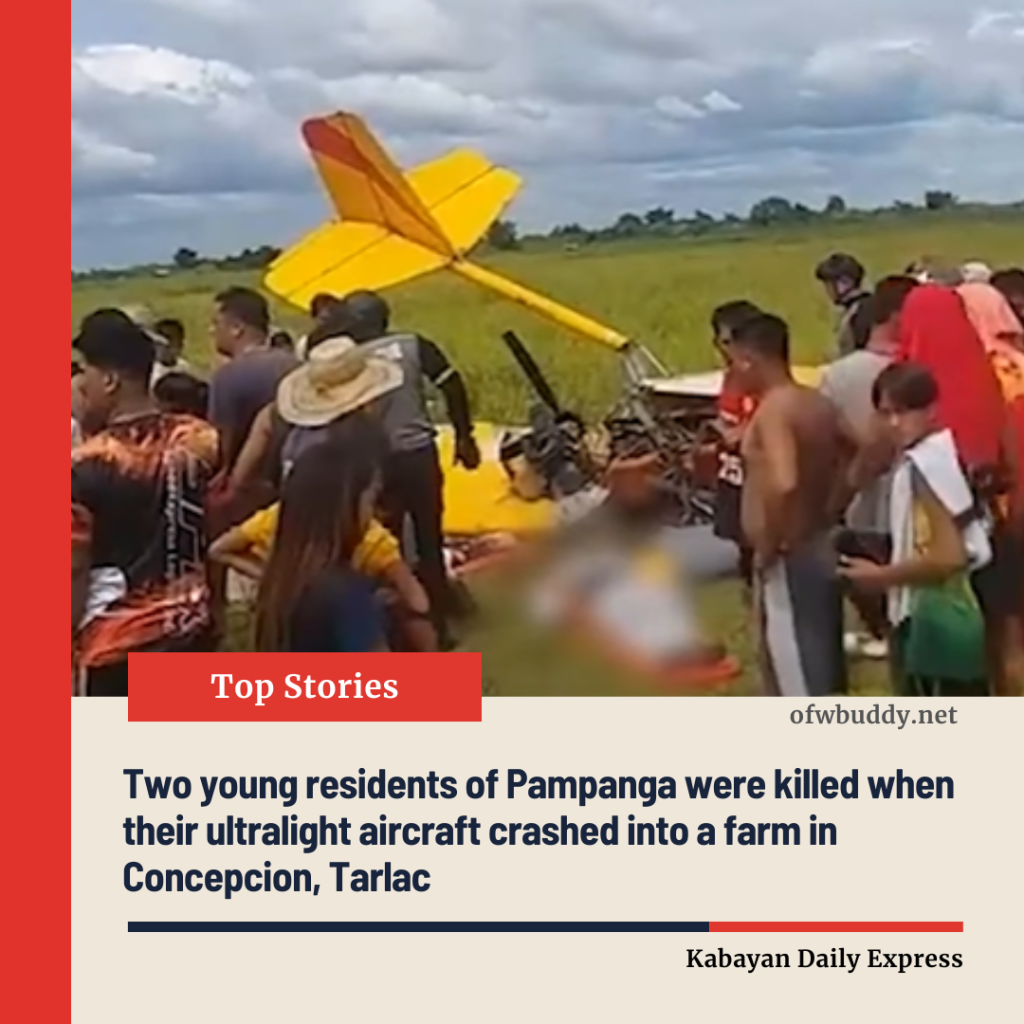 Two Killed in Ultralight Aircraft Crash in Concepcion, Tarlac