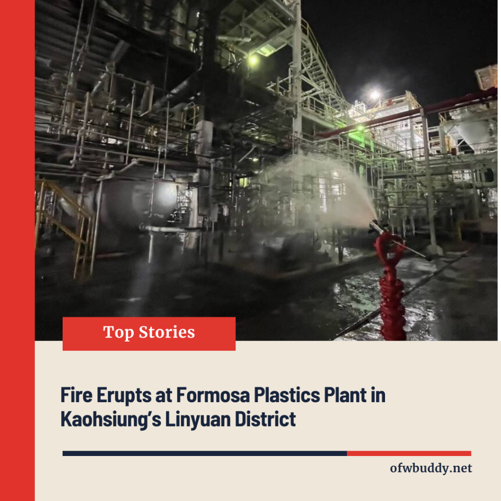 Fire Erupts at Formosa Plastics Plant in Kaohsiung’s Linyuan District