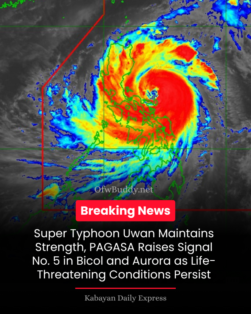 Super Typhoon Uwan Maintains Strength, PAGASA Raises Signal No. 5 in ...