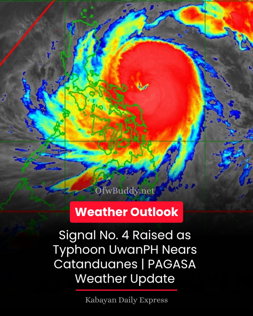 Signal No. 4 Raised as Typhoon UwanPH Nears Catanduanes | PAGASA Weather Update