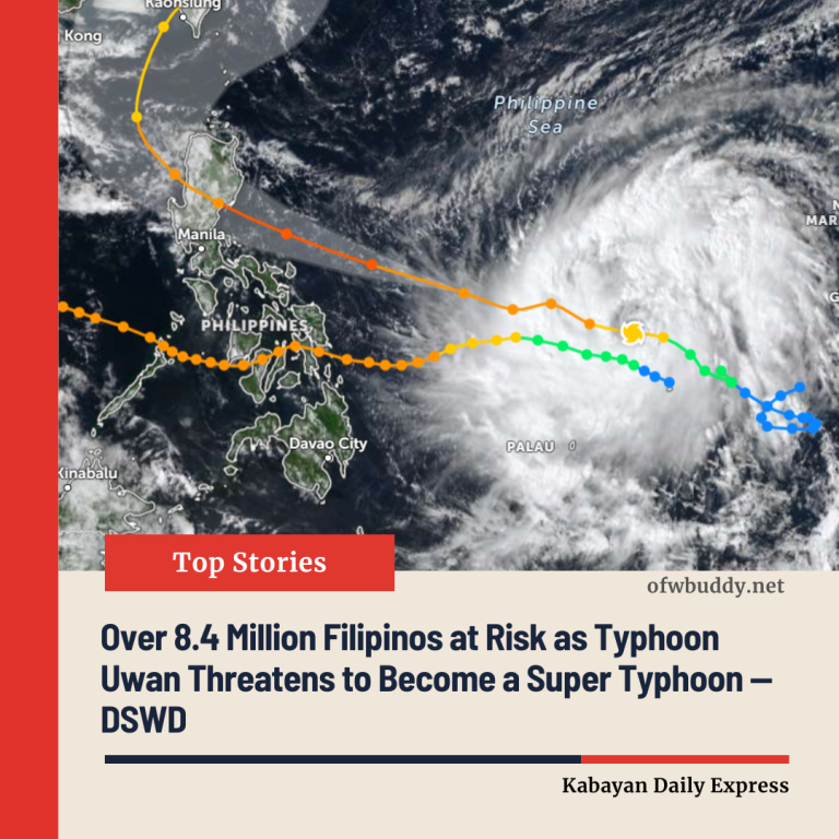 Over 8.4 Million Filipinos at Risk as Typhoon Uwan Threatens to Become ...
