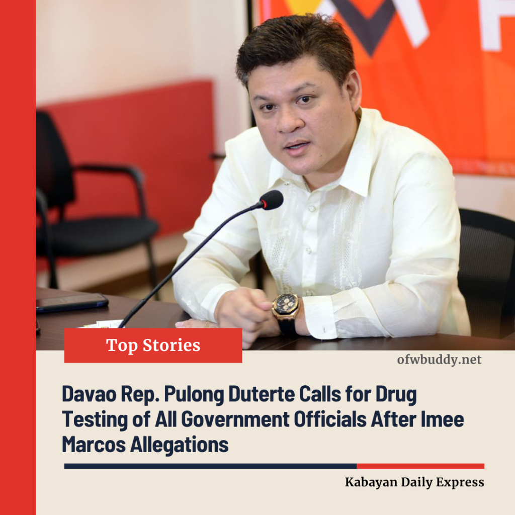 Davao Rep. Pulong Duterte Calls for Drug Testing of All Government ...